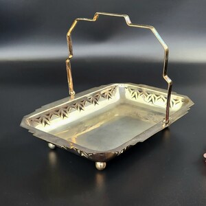 Vintage- 10 3/4" Long - EPNS Rectangle Tray With Handle - Footed - Etsy