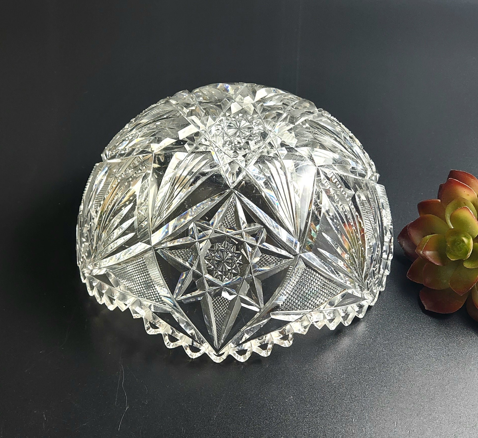 Vintage Stunning Cut-crystal Bowl Star Shaped Design 8 1/4 Diameter - Etsy