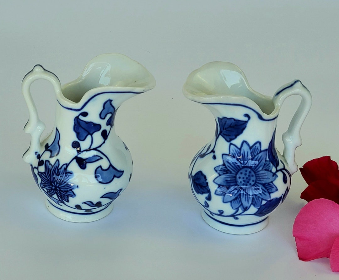 Vintage - Pair - Delft - Mini Pitchers - Art Decor/ Creamer - Signed - Etsy