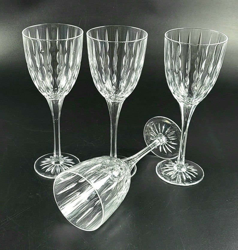 Vintage - Set of 4 - Crystal Tall Water/ Wine Goblets - Stunning - Etsy
