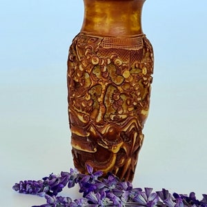 Vintage - Hand Carved - Chinese Red Stone Vase - Etsy