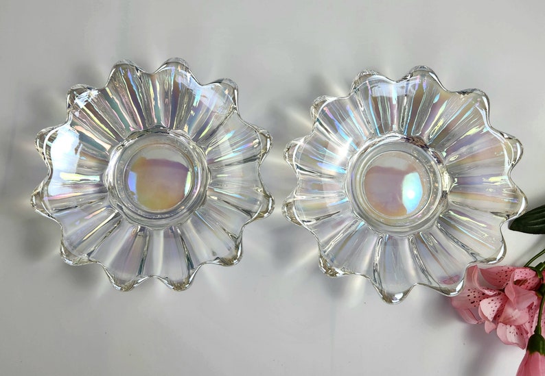Vintage Fostoria Iridescent Glass Plates Pair 5.5 Diameter - Etsy