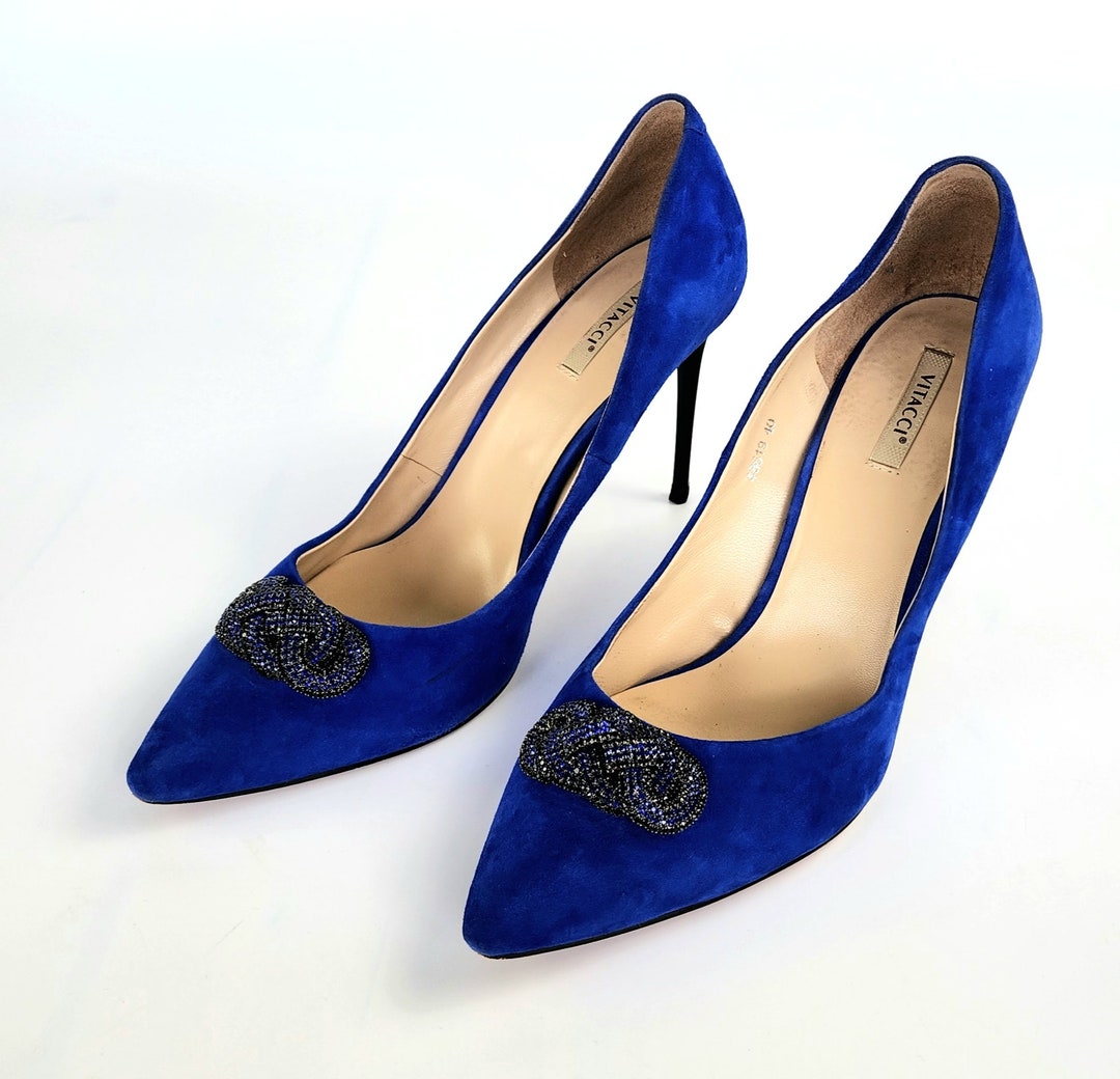 Vitacci Cobalt Blue Color Pumps 3 3/4 Heels Size 40 - Etsy