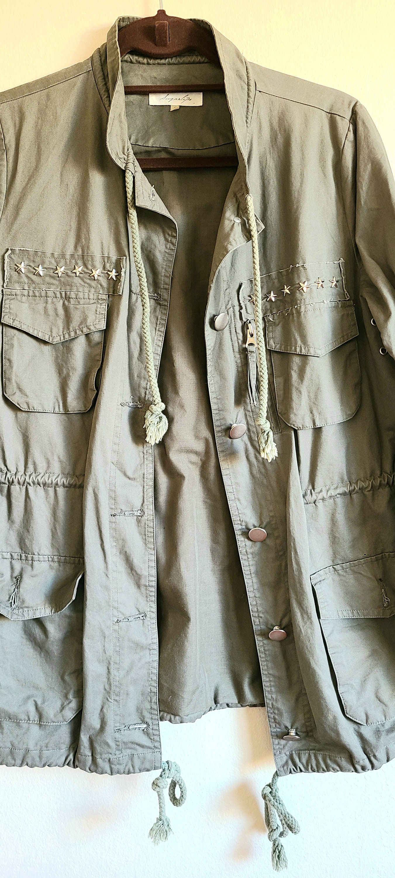 Vintage Olive Green Color Jacket by Sugarlips Made in China | Etsy