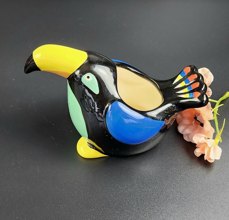 Vintage Ceramic Colorful Toucan Bird Planter 4 Tall - Etsy