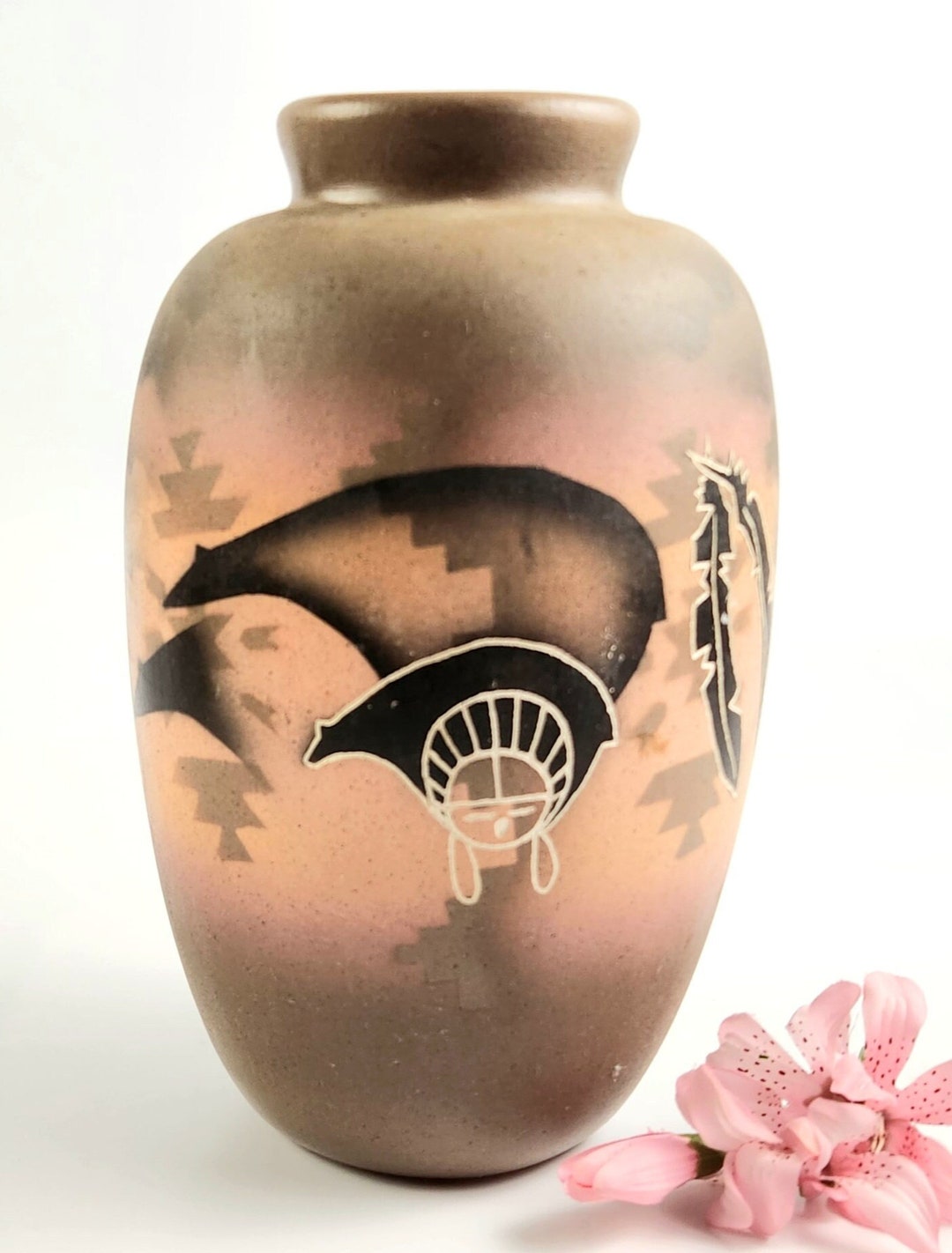 Vintage 9.5 Tall Navajo HOZONI Pottery Native American Artists Hand ...