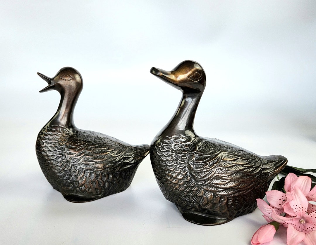 Vintage Brass Ducks & Duckling Figurines Large and Beautiful - Pair - Etsy