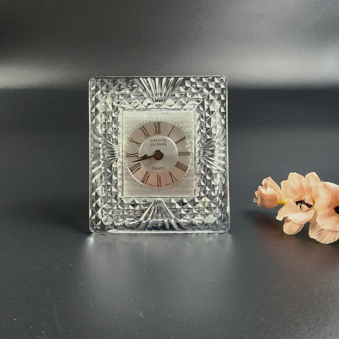 Vintage - Table Top Clock - Crystal Legends by Godinger- Taiwan - Lead ...