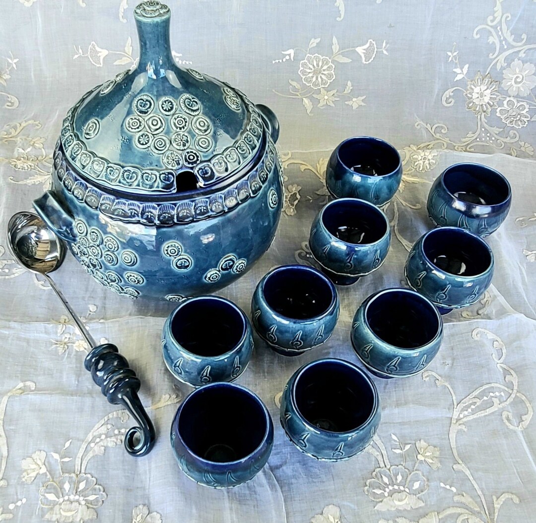 Vintage- 9 Cups - Sangria & Fruit Punch Bowl With Ladle - 1970's ...