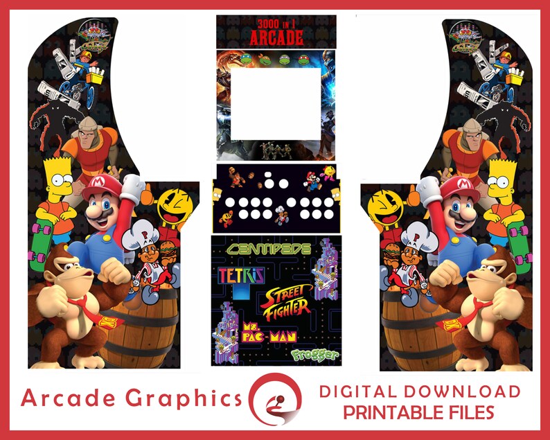 Multicade 5 Arcade1up Cabinet Graphics L Arcade Graphics L Arcade ...