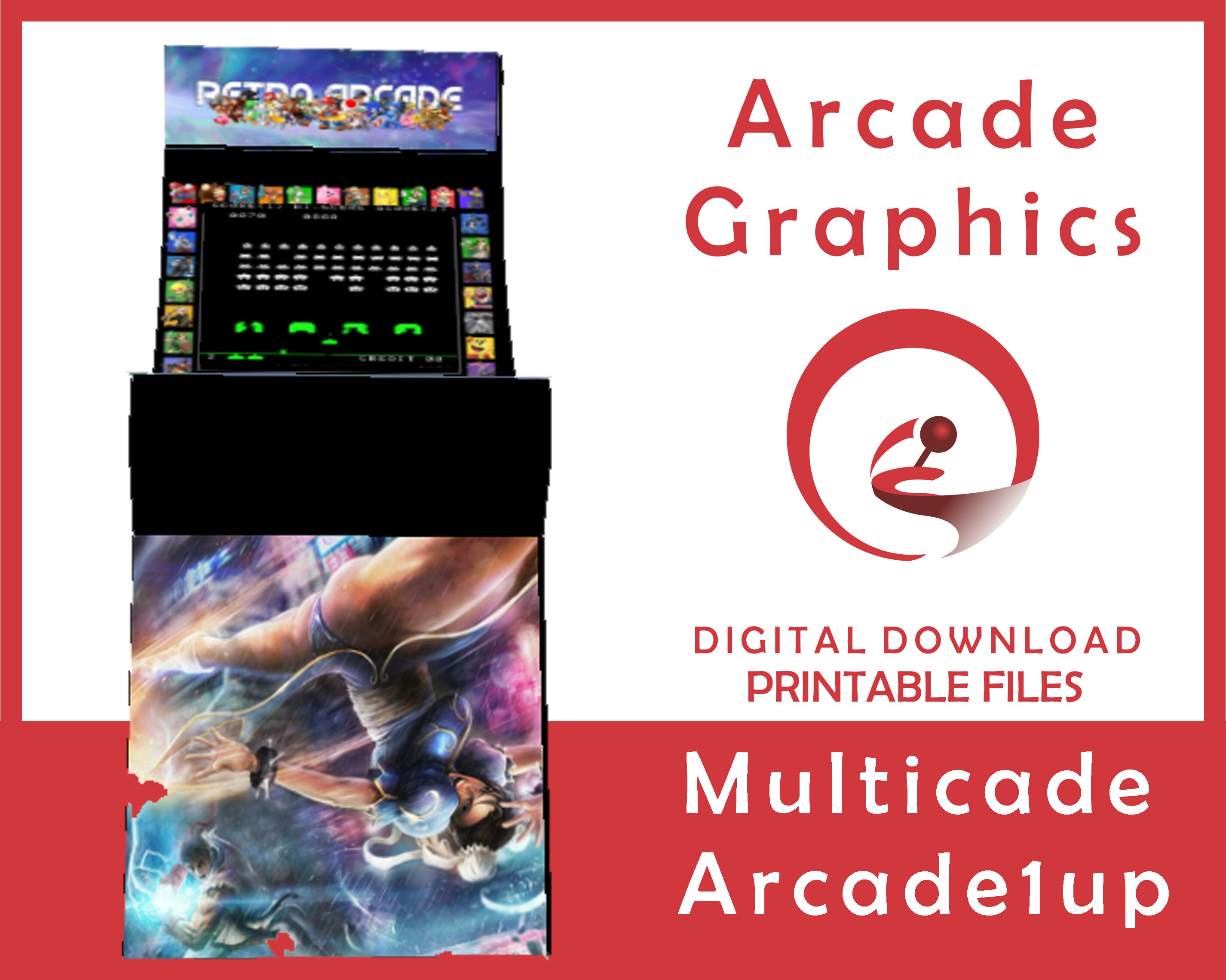 Multicade 4 Arcade1up Cabinet Graphics L Arcade Graphics L Arcade ...