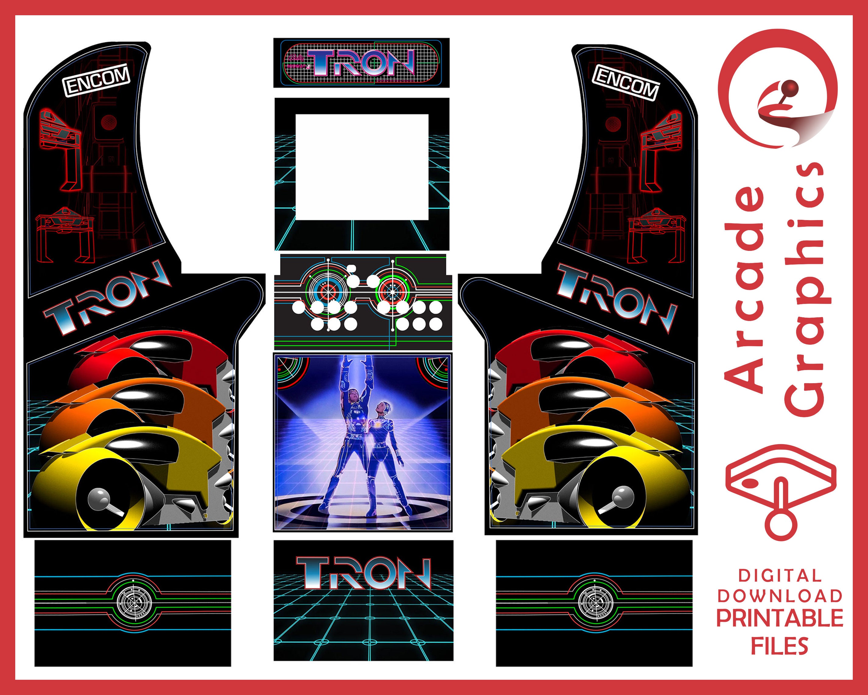 Tron Arcade1up Cabinet Graphics L Arcade Graphics L Arcade - Etsy