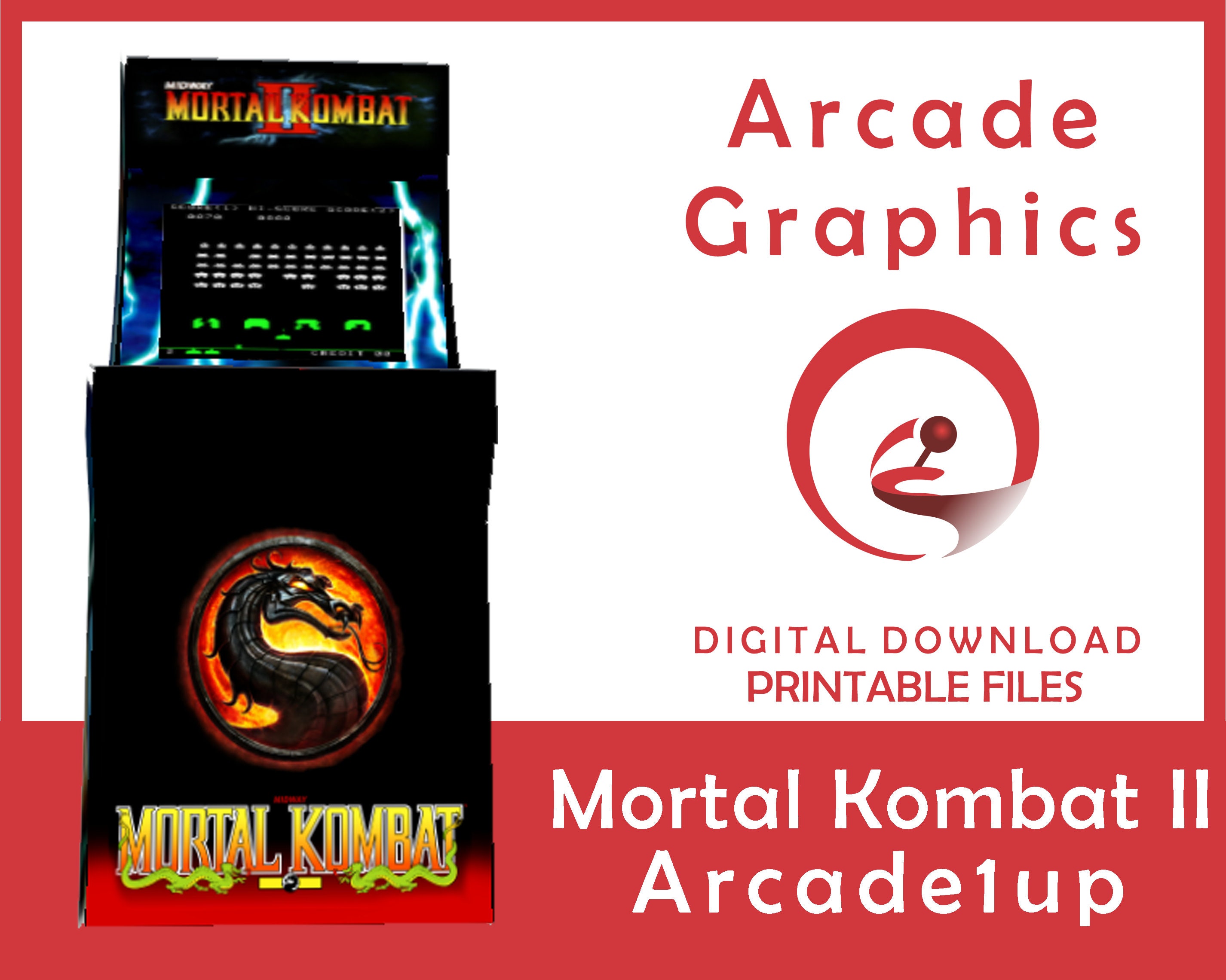 Mortal Kombat 2 Arcade1up Cabinet Graphics L Arcade Graphics L Arcade ...