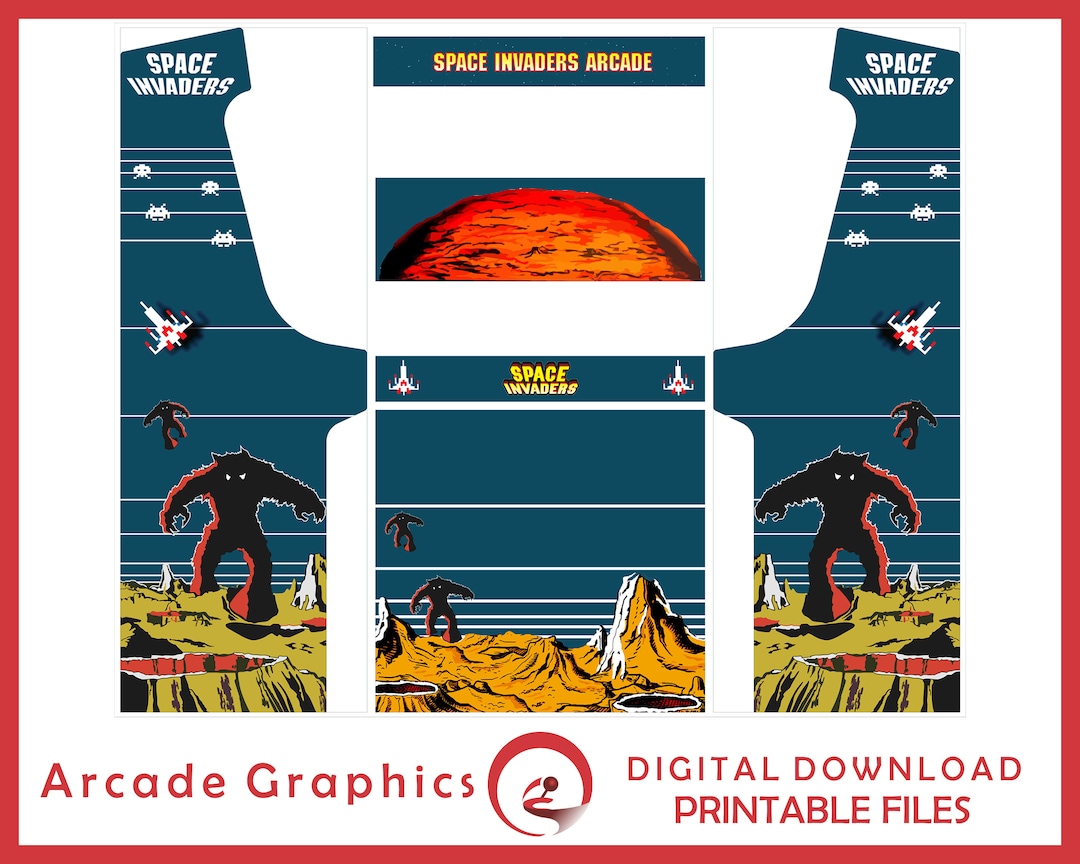 Space Invaders Geekpub Cabinet Graphics L Arcade Graphics L Arcade ...