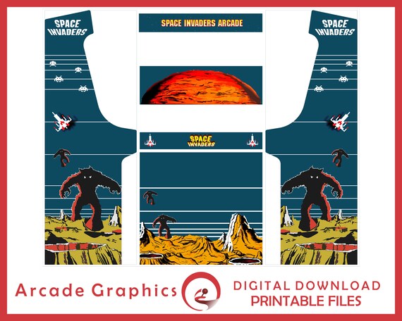 Space Invaders Geekpub Cabinet Graphics l Arcade Graphics l | Etsy