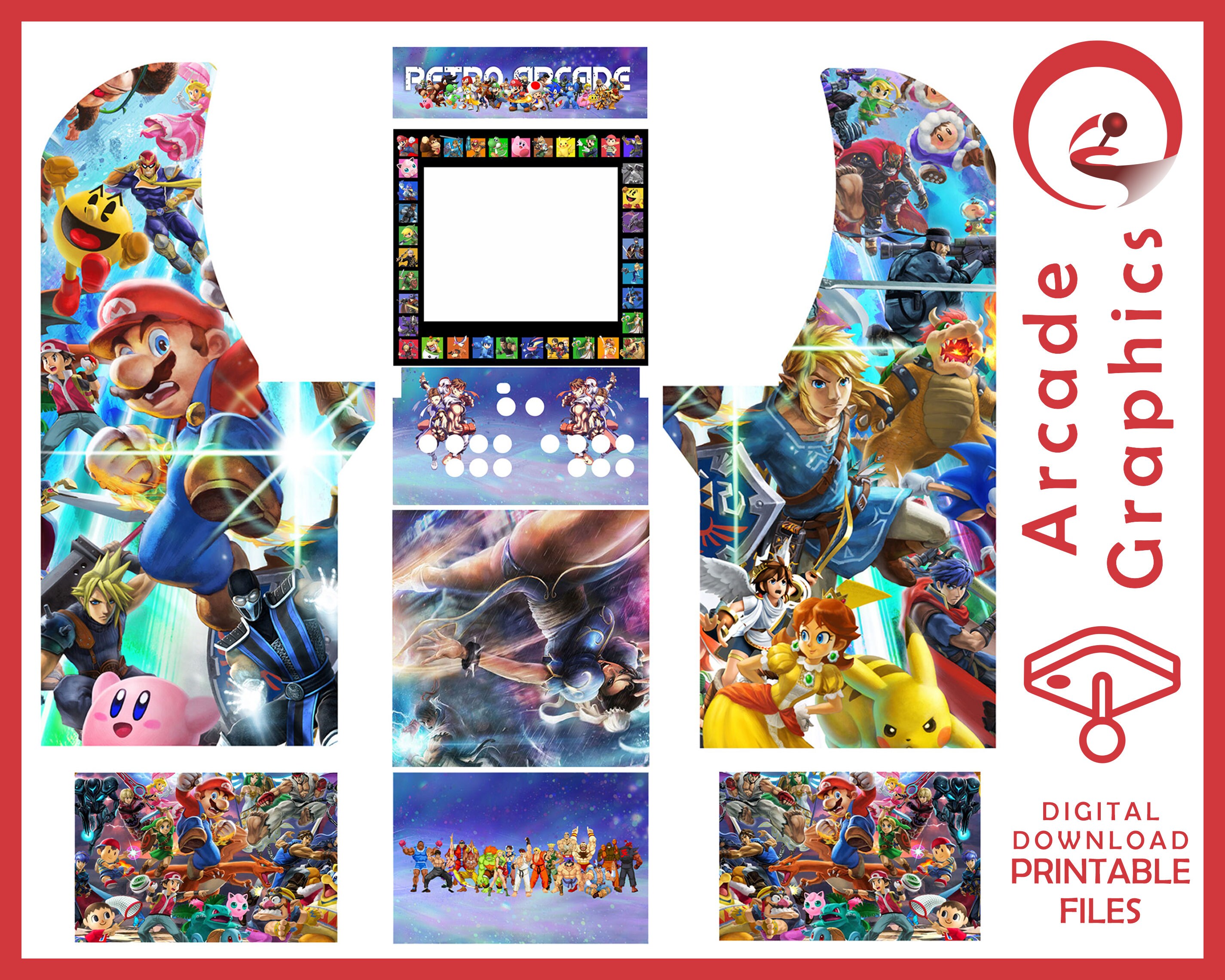 Multicade 4 Arcade1up Cabinet Graphics L Arcade Graphics L Arcade ...