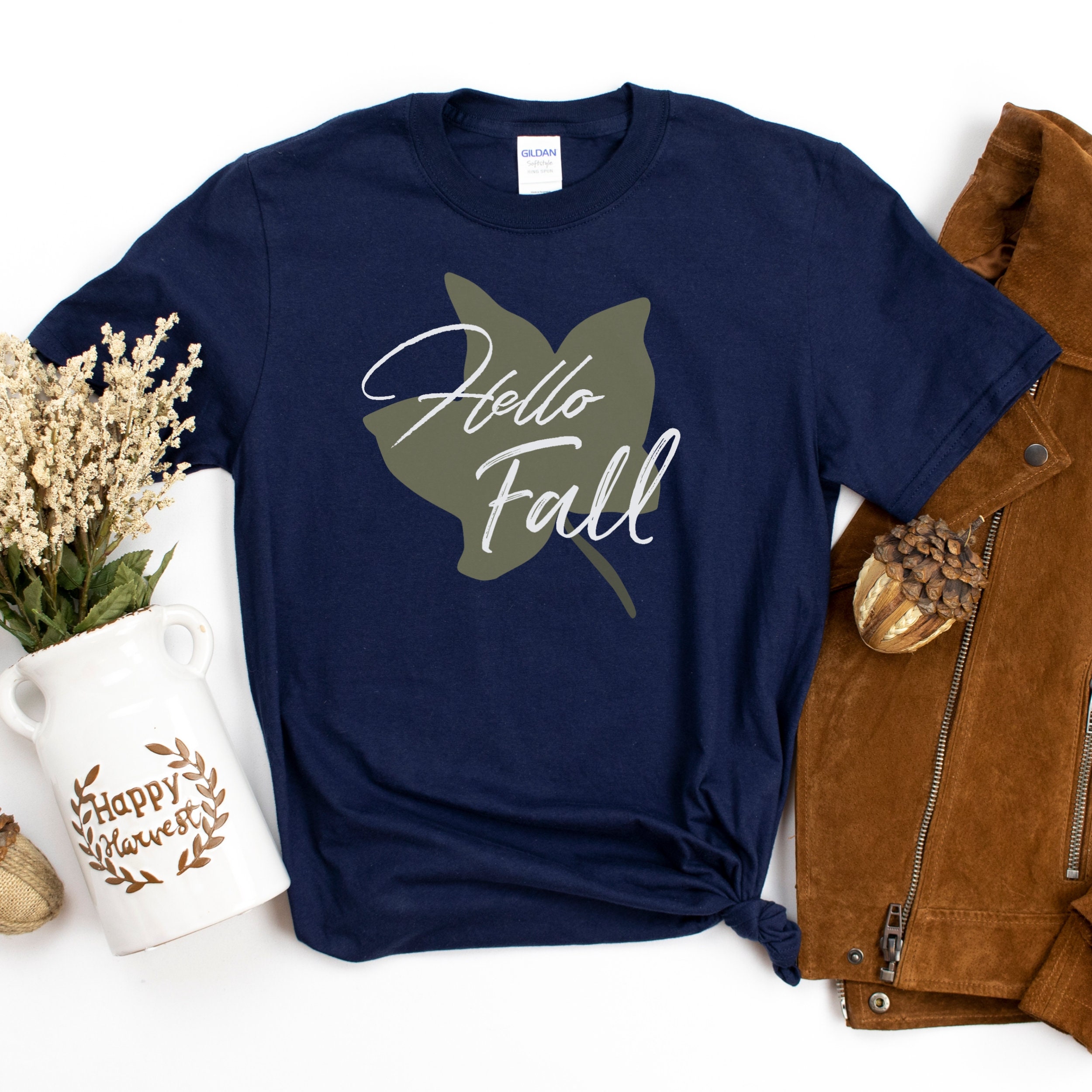 Hello Fall Shirt Fall T-shirt Autumn Shirt Fall Vibes - Etsy UK