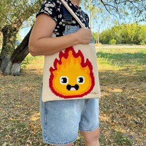Cute Fire Bag Crochet Pattern, Crochet Bag Pattern, Crochet Tote Bag ...