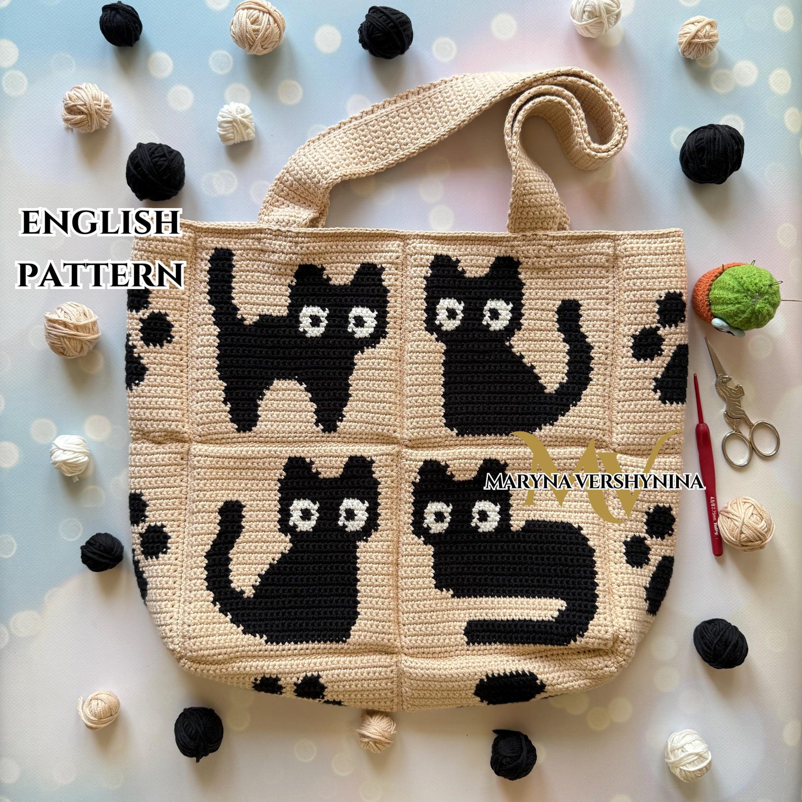 Crochet Black Cats Bag Pattern (PDF) - Etsy
