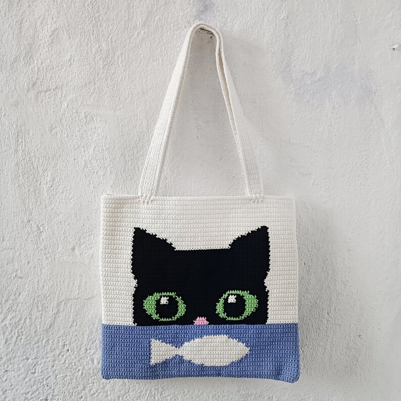 Crochet Cat Pattern Crochet Bag Pattern Crochet Tote Bag - Etsy