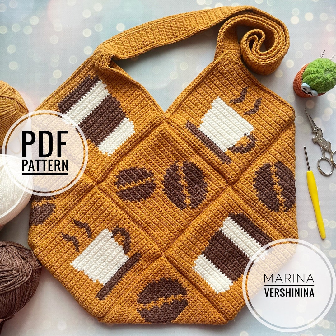 Coffee Bag Crochet Pattern, Crochet Bag Pattern, Crochet Tote Bag ...