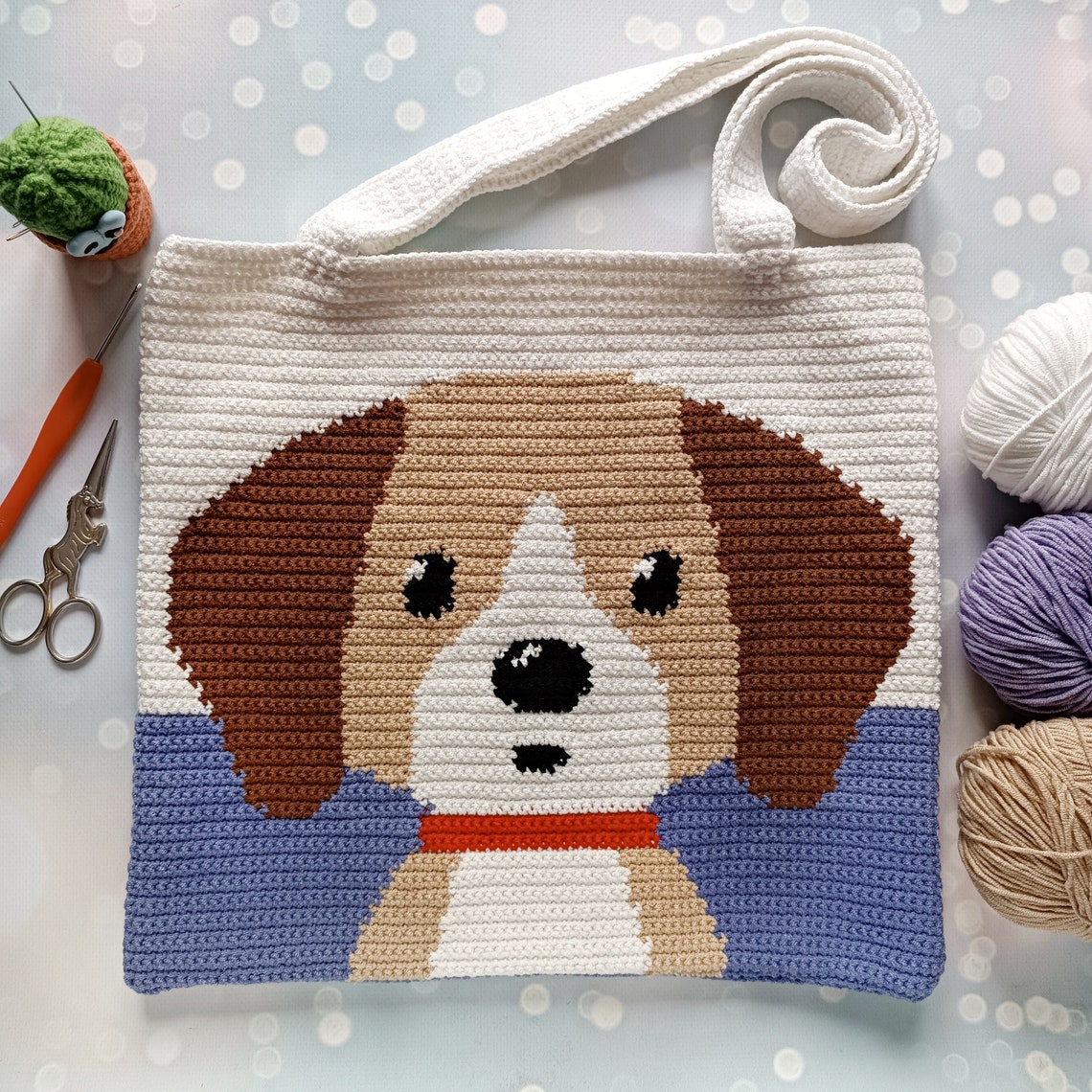 Crochet Dog Pattern Crochet Bag Pattern Crochet Tote Bag - Etsy