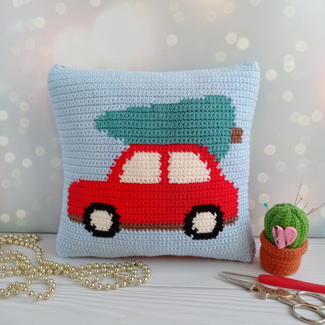 Crochet Christmas Pillow Pattern Crochet Cushion Pattern - Etsy