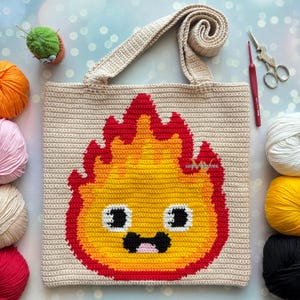 Cute Fire Bag Crochet Pattern, Crochet Bag Pattern, Crochet Tote Bag ...