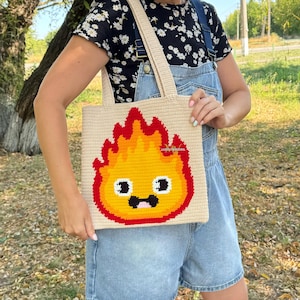 Cute Fire Bag Crochet Pattern, Crochet Bag Pattern, Crochet Tote Bag ...