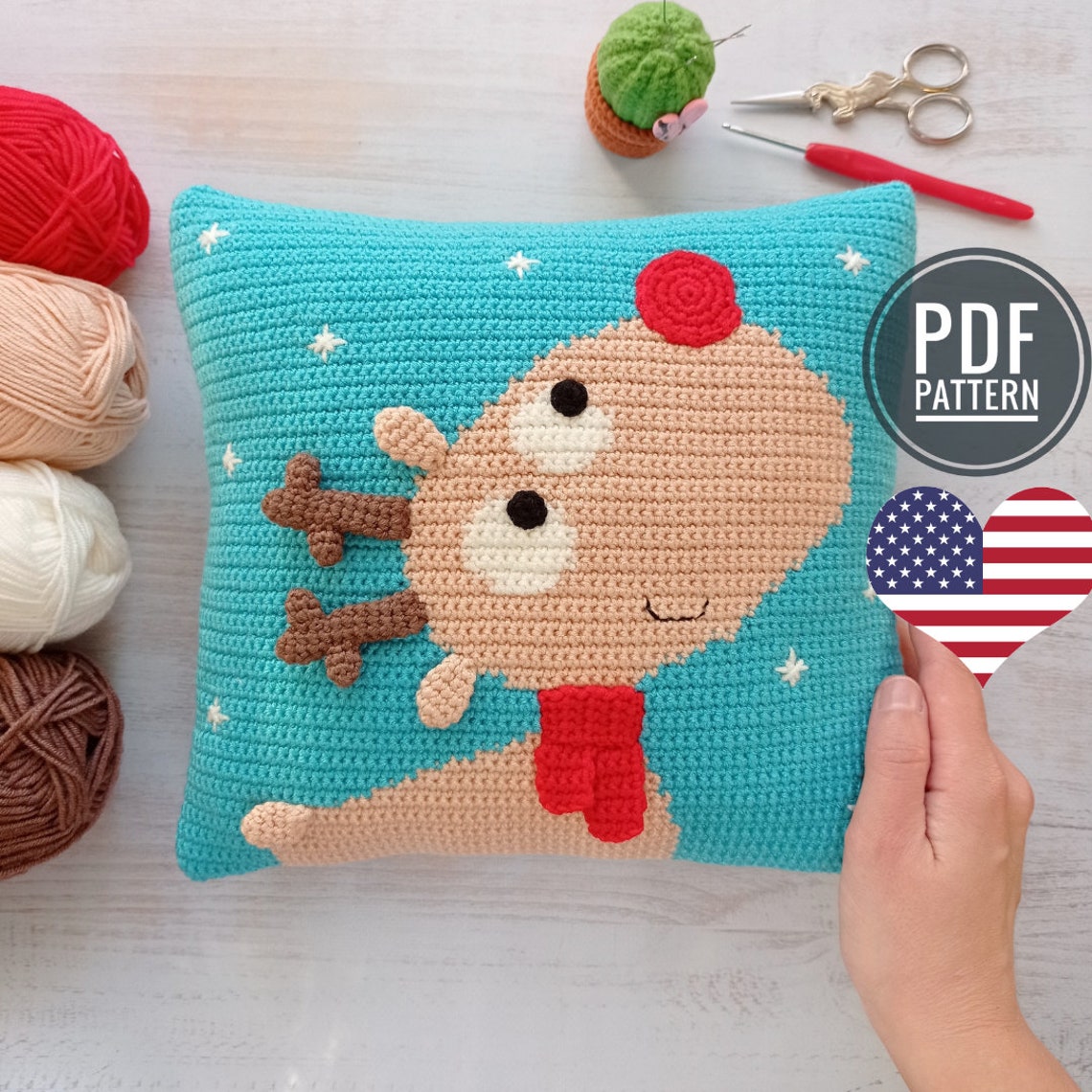 Crochet Christmas Pillow Pattern Crochet Cushion Crochet - Etsy