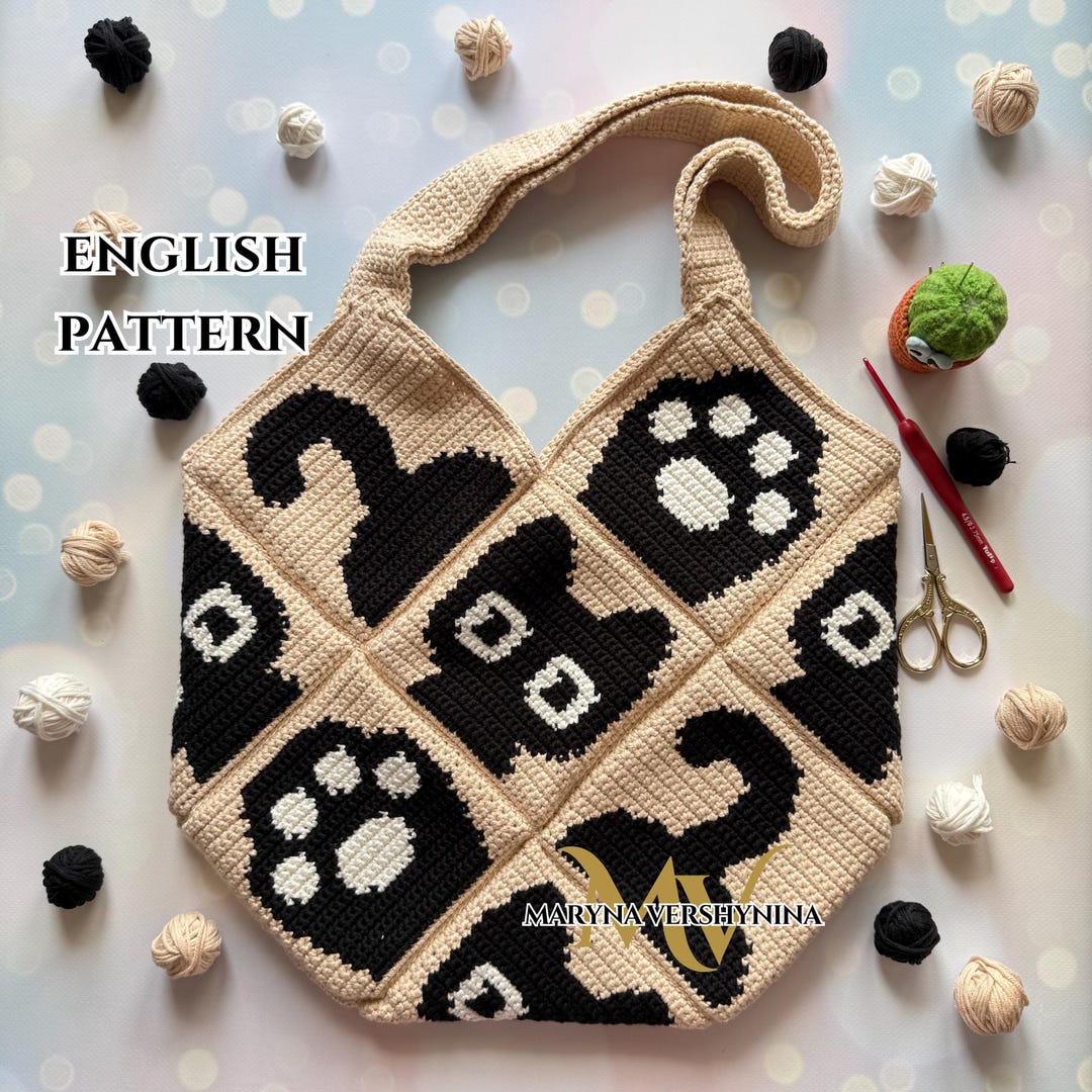 Crochet Cat Bag Pattern, Crochet Pattern, Crochet Bag Pattern, Crochet ...