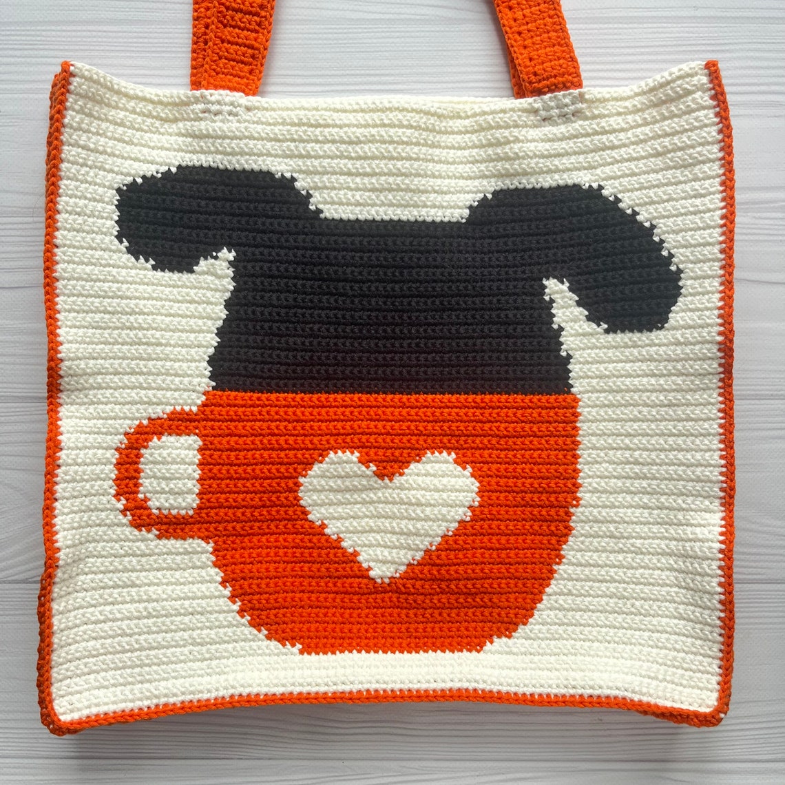 Dog in a Cup, Crochet Bag Pattern, Crochet Tote Bag Pattern, Crochet ...