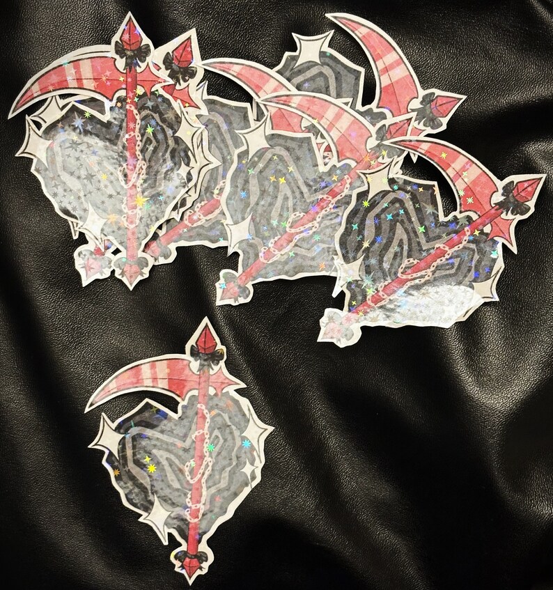 Holographic Pink Scythe Sticker - Etsy
