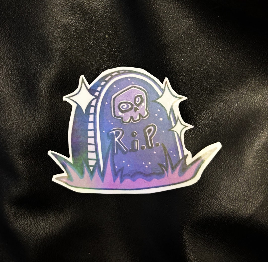 Holographic Gravestone Sticker - Etsy