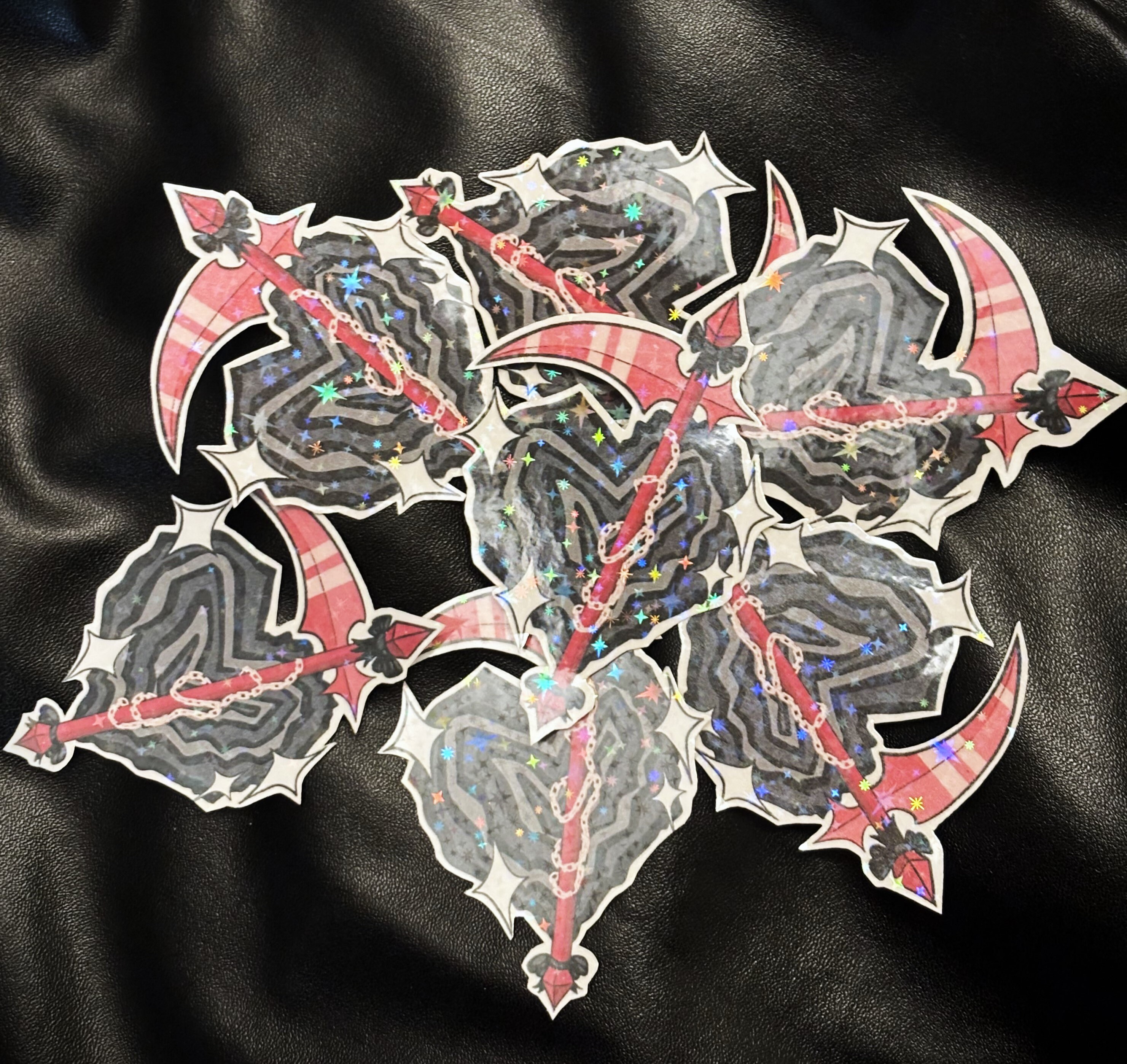 Holographic Pink Scythe Sticker - Etsy