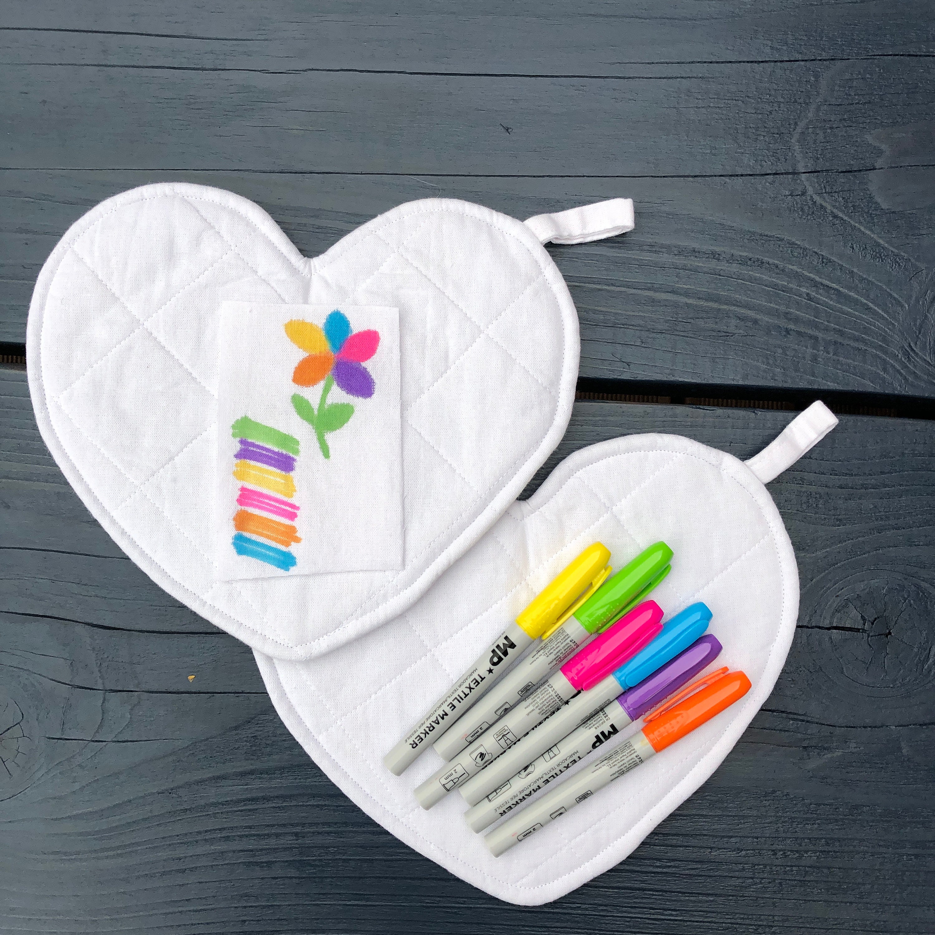 Pot Holders Diy Make Your Own Pot Holders Handcrafted White 6 Fabric Markers Included T 