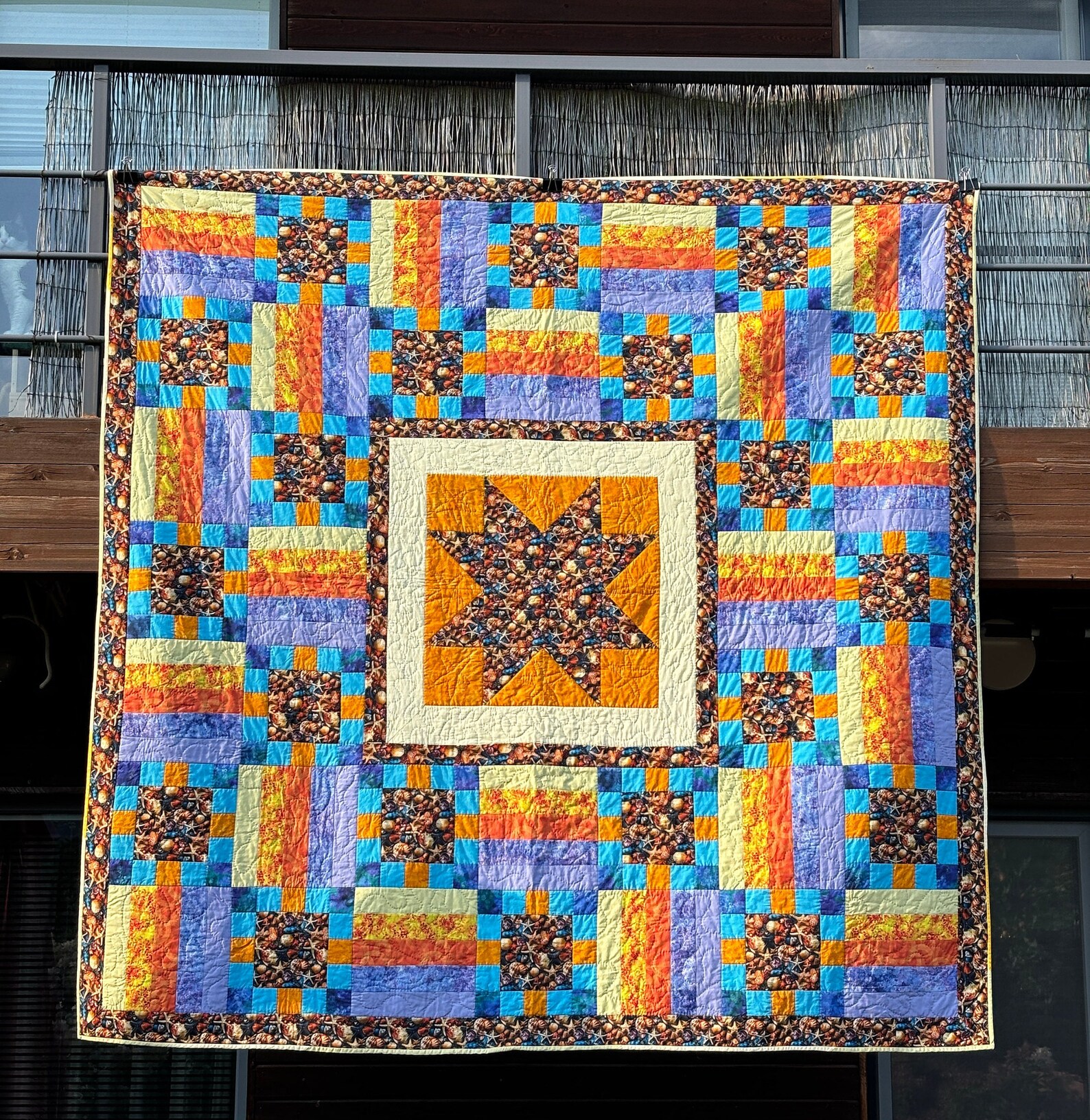 Patchwork Cotton Quilt: Starfish Seashell Design, Full/double Size - Etsy