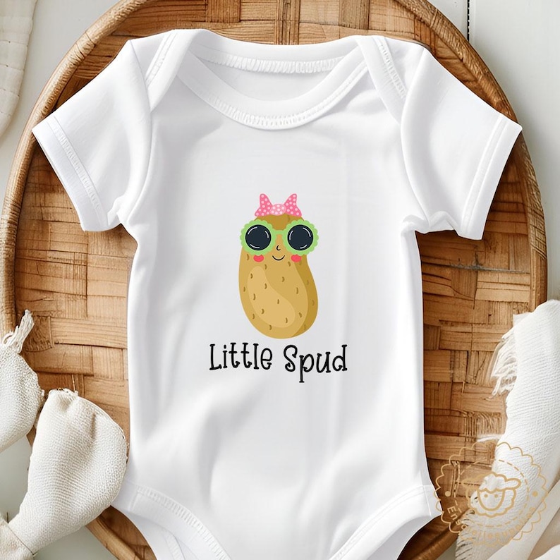 Little Spud Baby Bodysuit,adorable Potato Baby Bodysuit,funny Food Baby ...