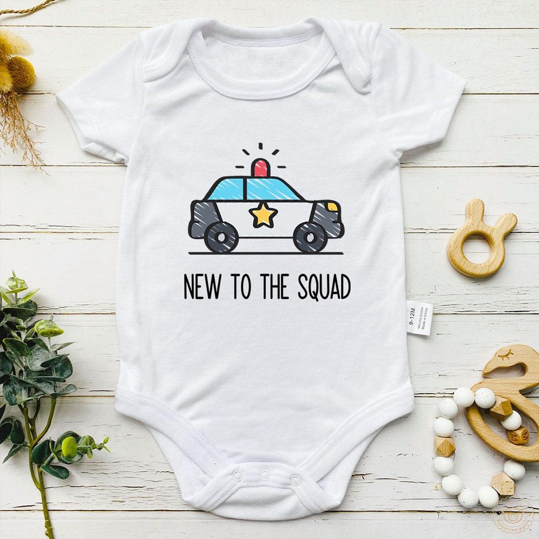 New to the Squad Police Car Baby Bodysuit,funny Newborn Police Car Baby ...