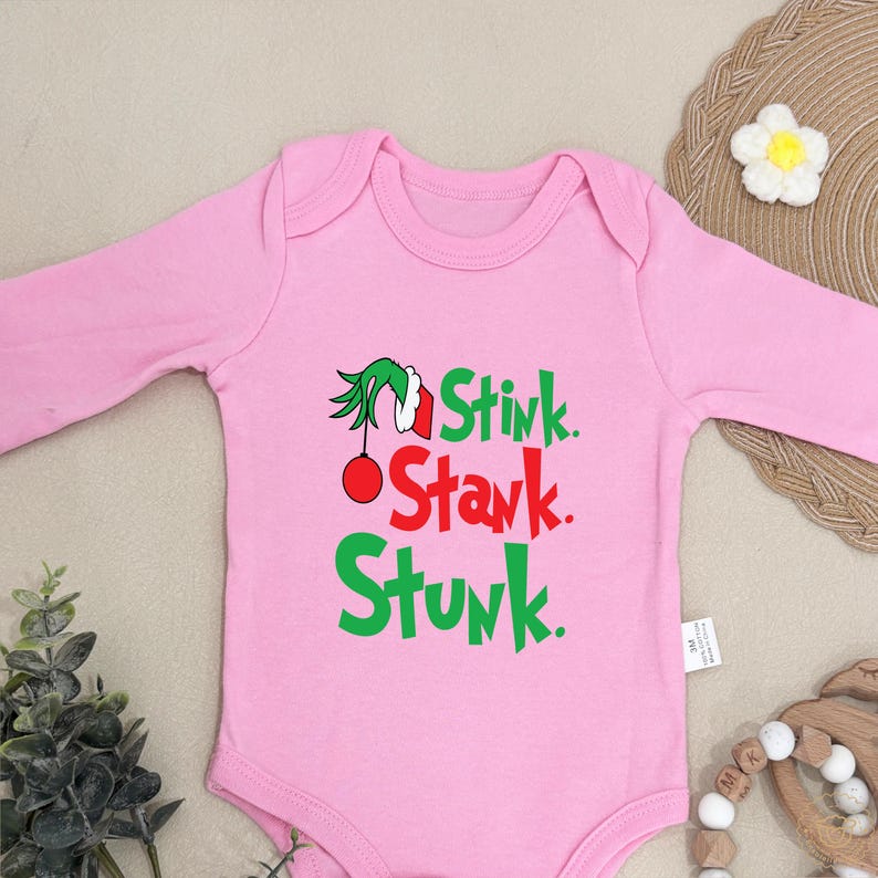 Stink Stank Stunk Christmas Baby Bodysuit,merry Christmas Newborn Baby ...