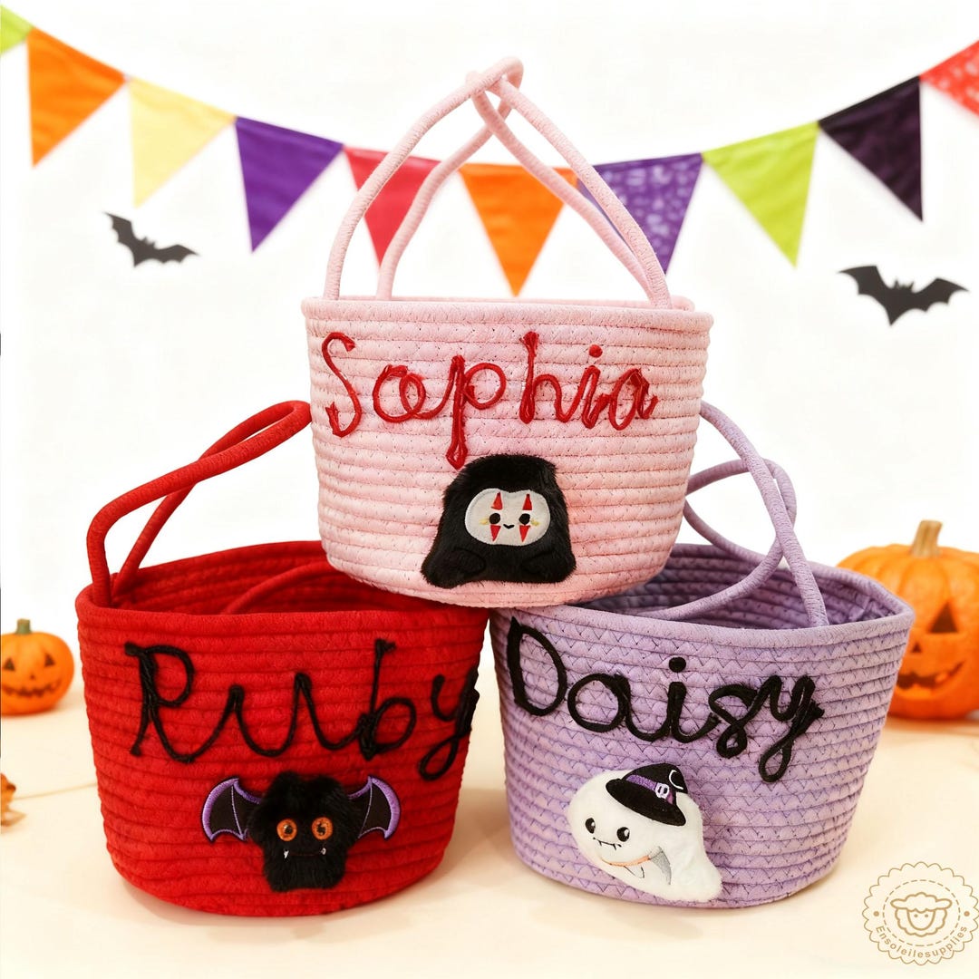 Custom Name Halloween Treat Bag,kids Trick or Treat Candy Bag ...