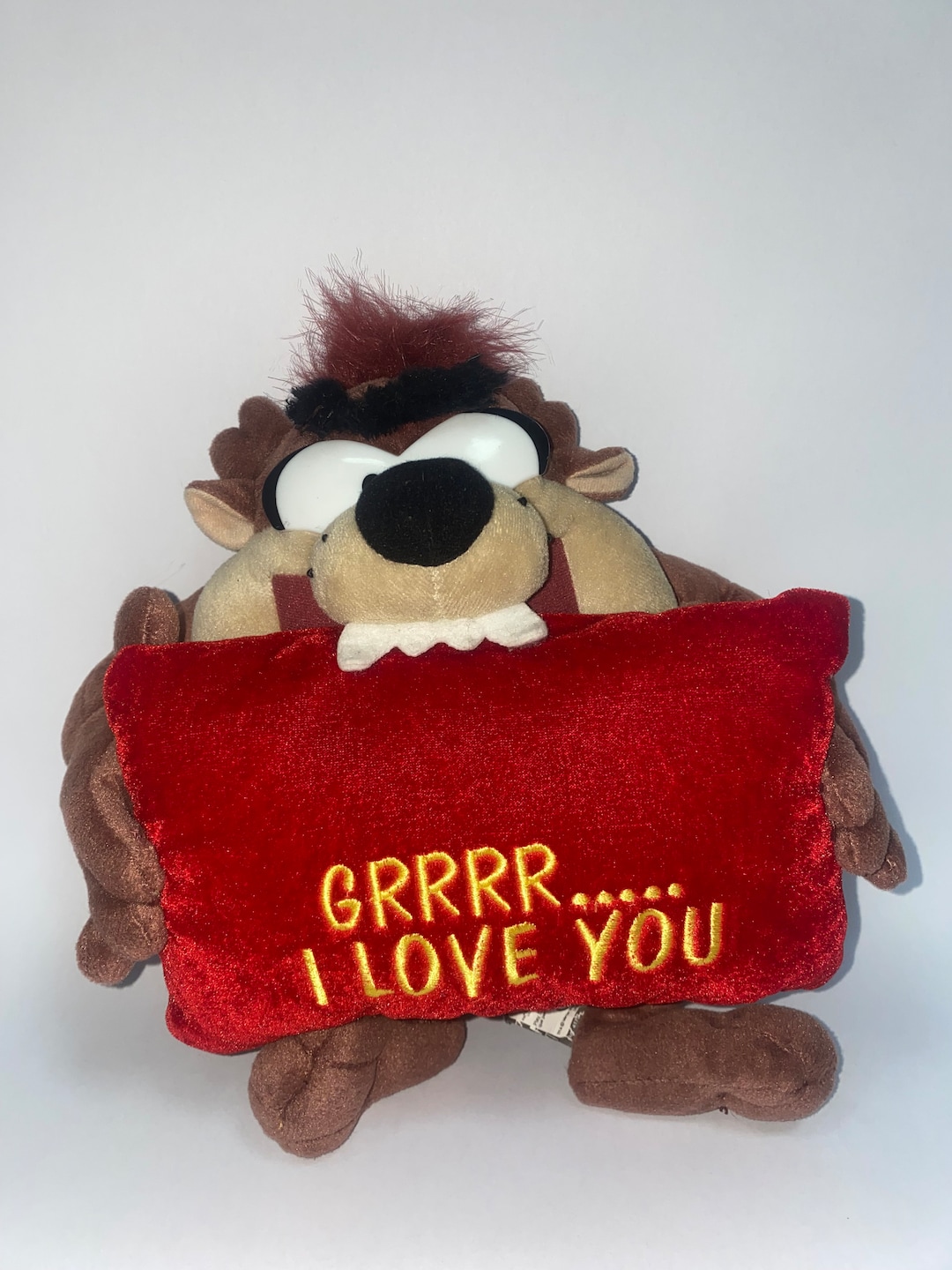 Vintage Looney Tunes Tasmanian Devil Taz Valentines Plush Soft Toy I ...
