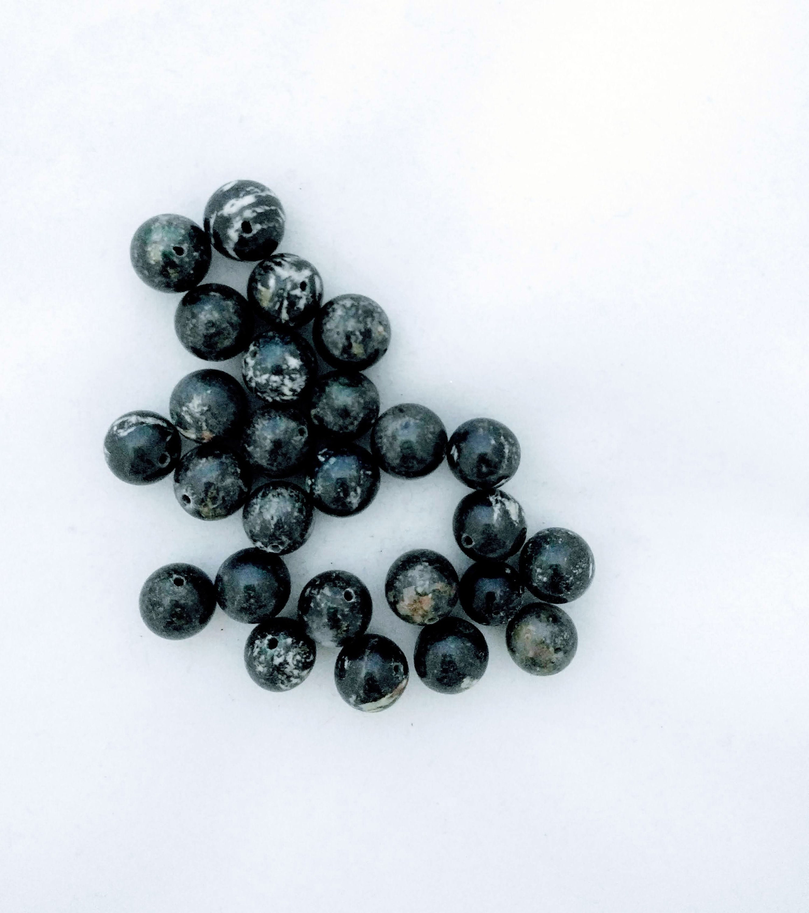 Round Black Jasper Beads Natural Gemstone Beads Semi-precious Beads 14 ...