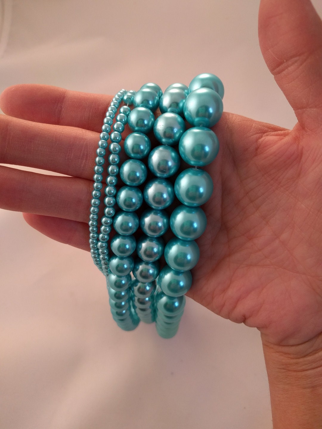 Blue Round Glass Pearl Strand | Blue Beads| 3mm 4mm 10mm 12mm 14mm ...