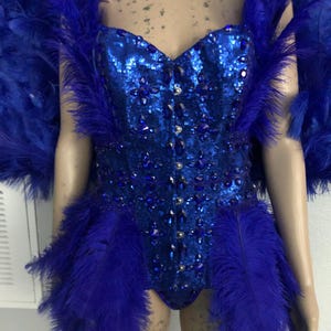 Royal Blue Ostrich Feather Angel Wings & Corset Set - Etsy