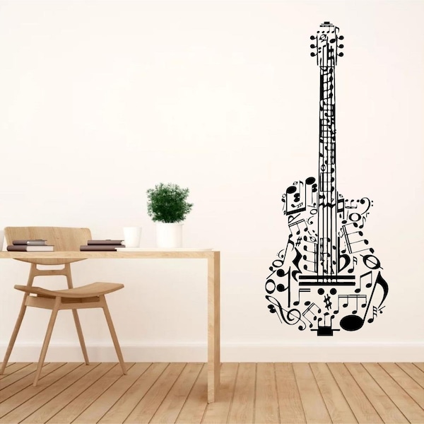 Guitar Wall Decal - Etsy