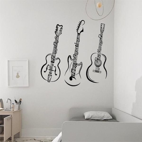 Guitar Wall Decal - Etsy