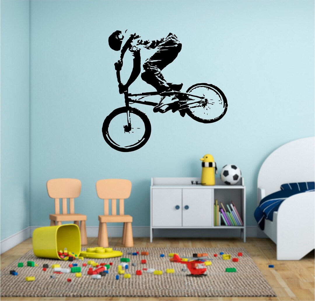 BMX Sticker, Vinyl Wall Art Sticker, Transfer, Mural, Stencil, EASY to ...