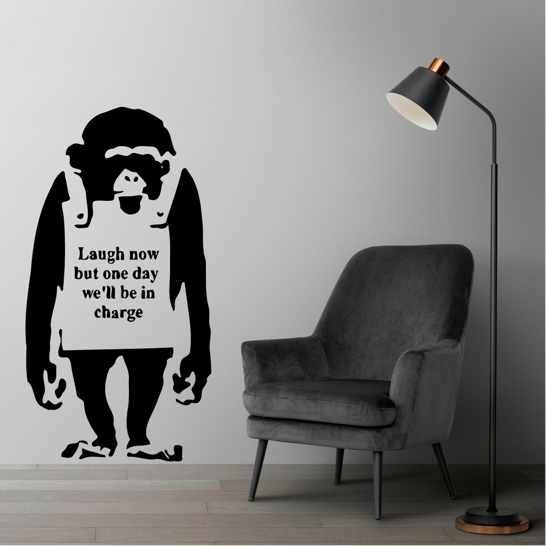 Banksy Sad Monkey Sticker, Vinyl Wall Art Sticker, Transfer, Mural ...
