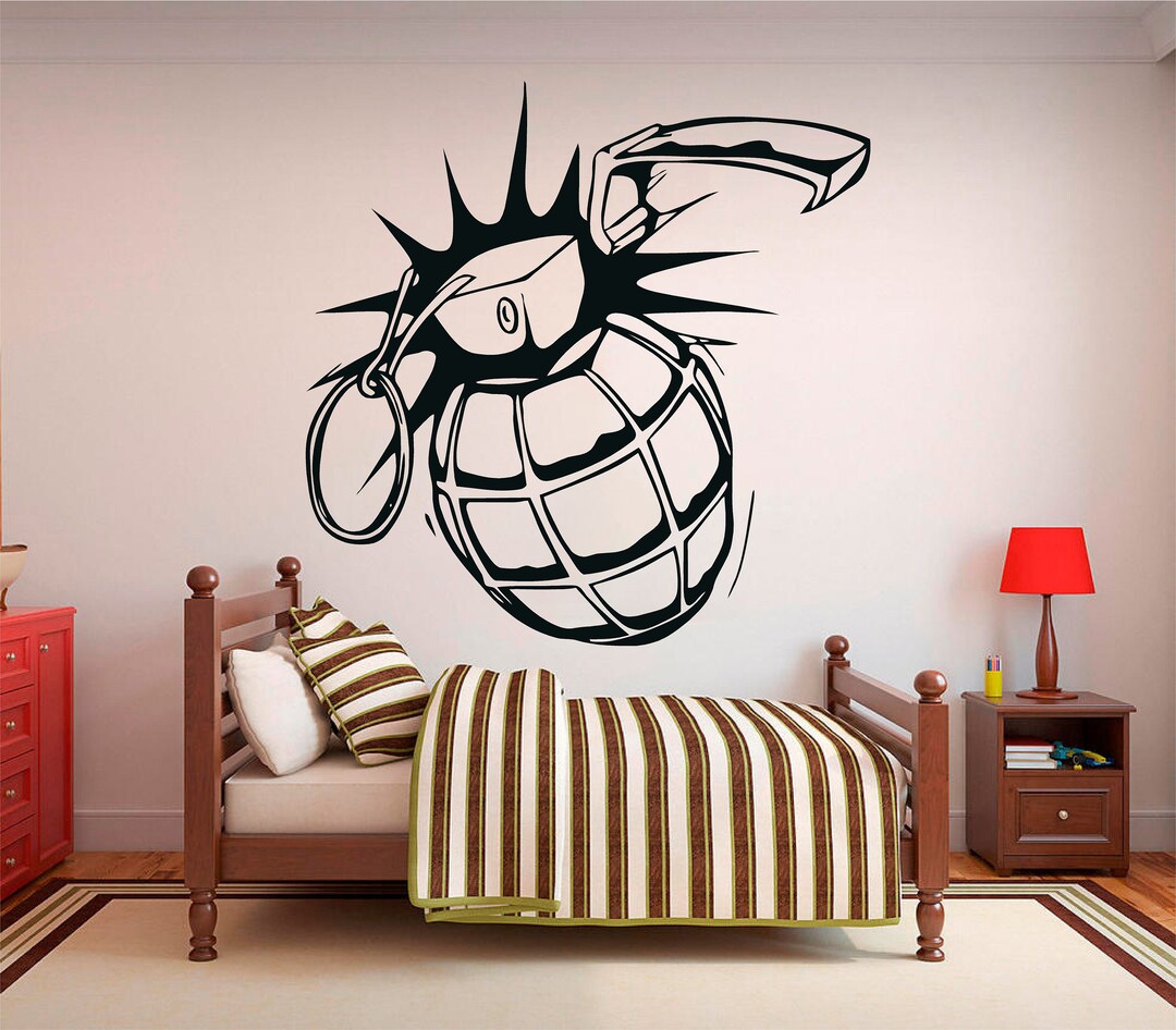 Grenade Exploding Vinyl Wall Art, Decal, Sticker, Transfer, Mural ...